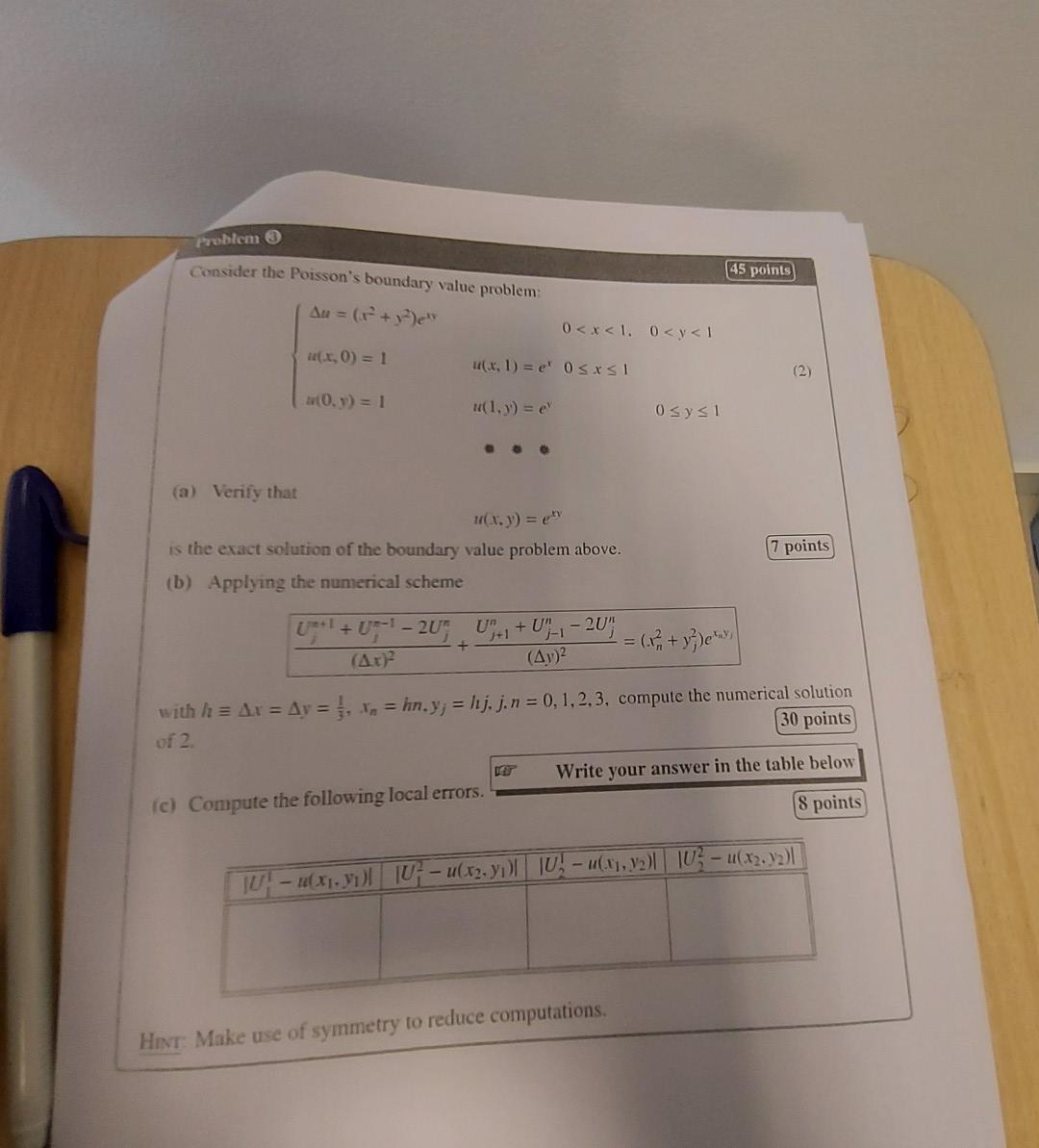 Consider the Poisson's boundary value problem: | Chegg.com