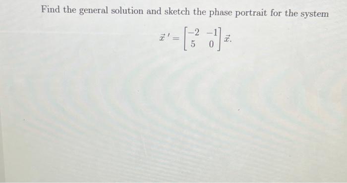 Solved Find the general solution and sketch the phase | Chegg.com