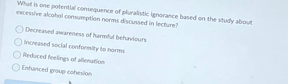 Solved What is one potential consequence of pluralistic | Chegg.com