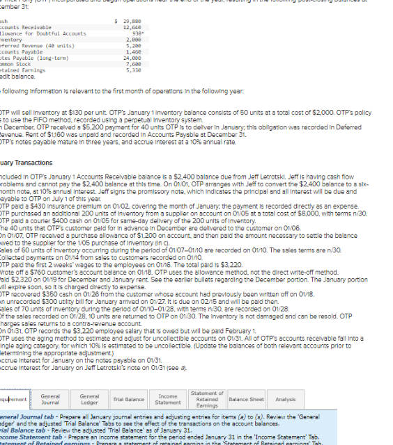 Solved tember 31 ﻿:ashacounts Recelvable110 ﻿ance for | Chegg.com