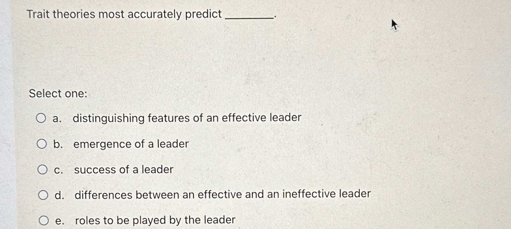 Solved Trait theories most accurately predictSelect one:a. | Chegg.com
