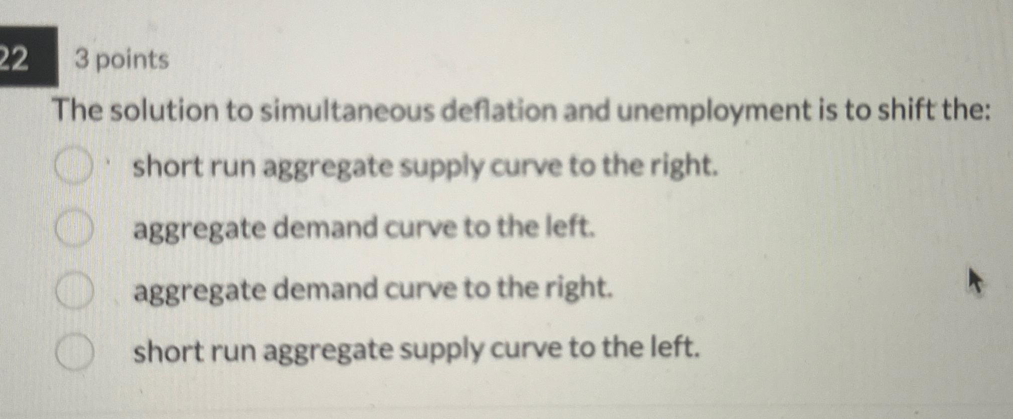 Solved 223 ﻿pointsThe solution to simultaneous deflation and | Chegg.com