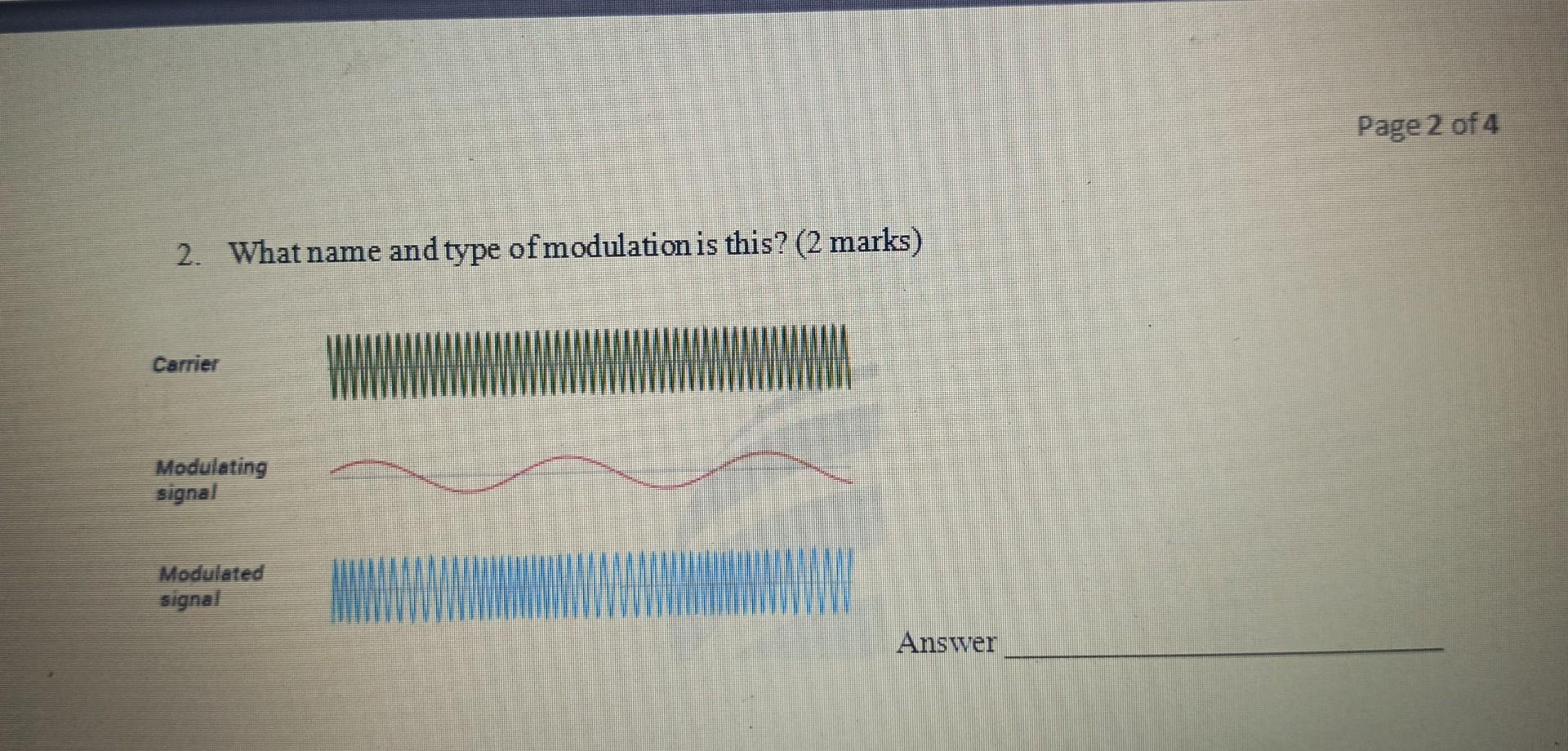 Solved 2. What name and type of modulation is this? (2 | Chegg.com