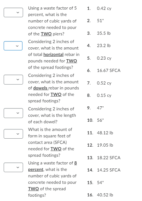 Solved Using a waste factor of 5percent, what is thenumber | Chegg.com
