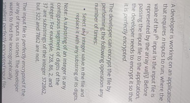 Solved A developer is working on an application that | Chegg.com