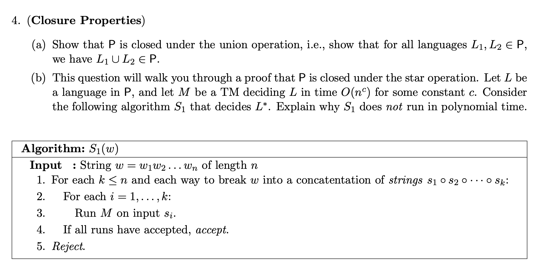 Solved (Closure Properties)(a) ﻿Show that P ﻿is closed under | Chegg.com