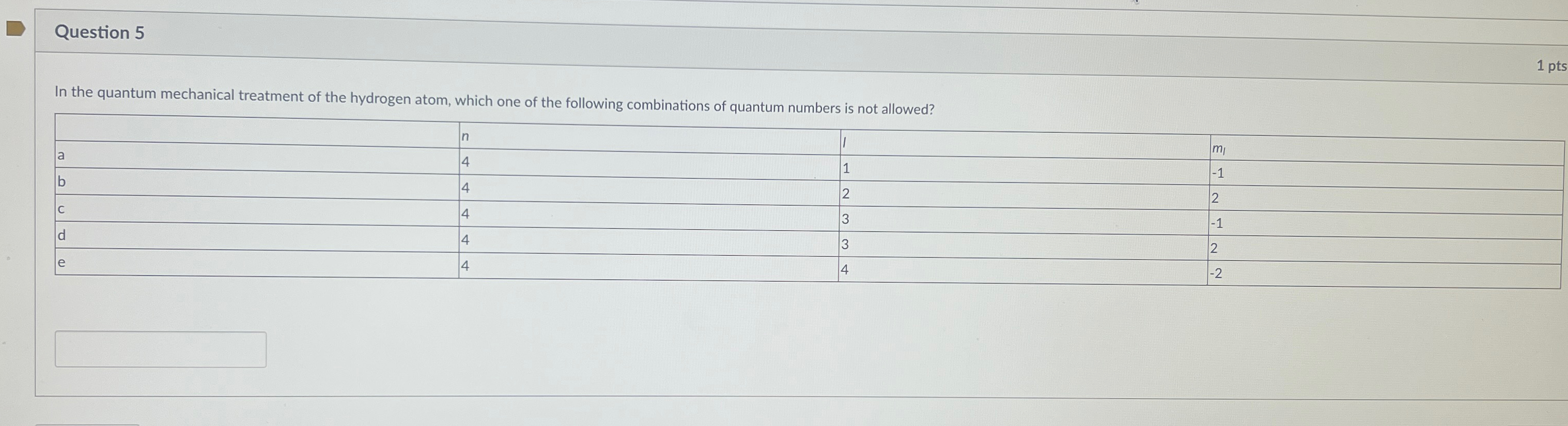 Solved Question 5In the quantum mechanical treatment of the | Chegg.com
