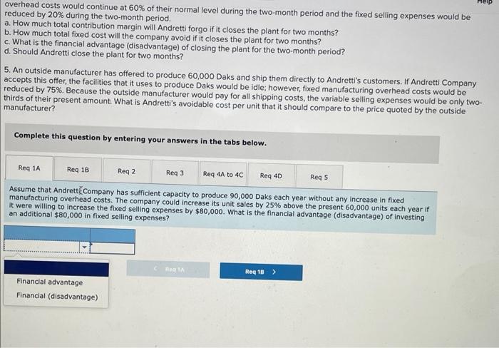 Solved Problem 6-18 (Static) Relevant Cost Analysis in a | Chegg.com