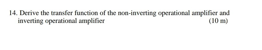 Solved 14. Derive the transfer function of the non-inverting | Chegg.com
