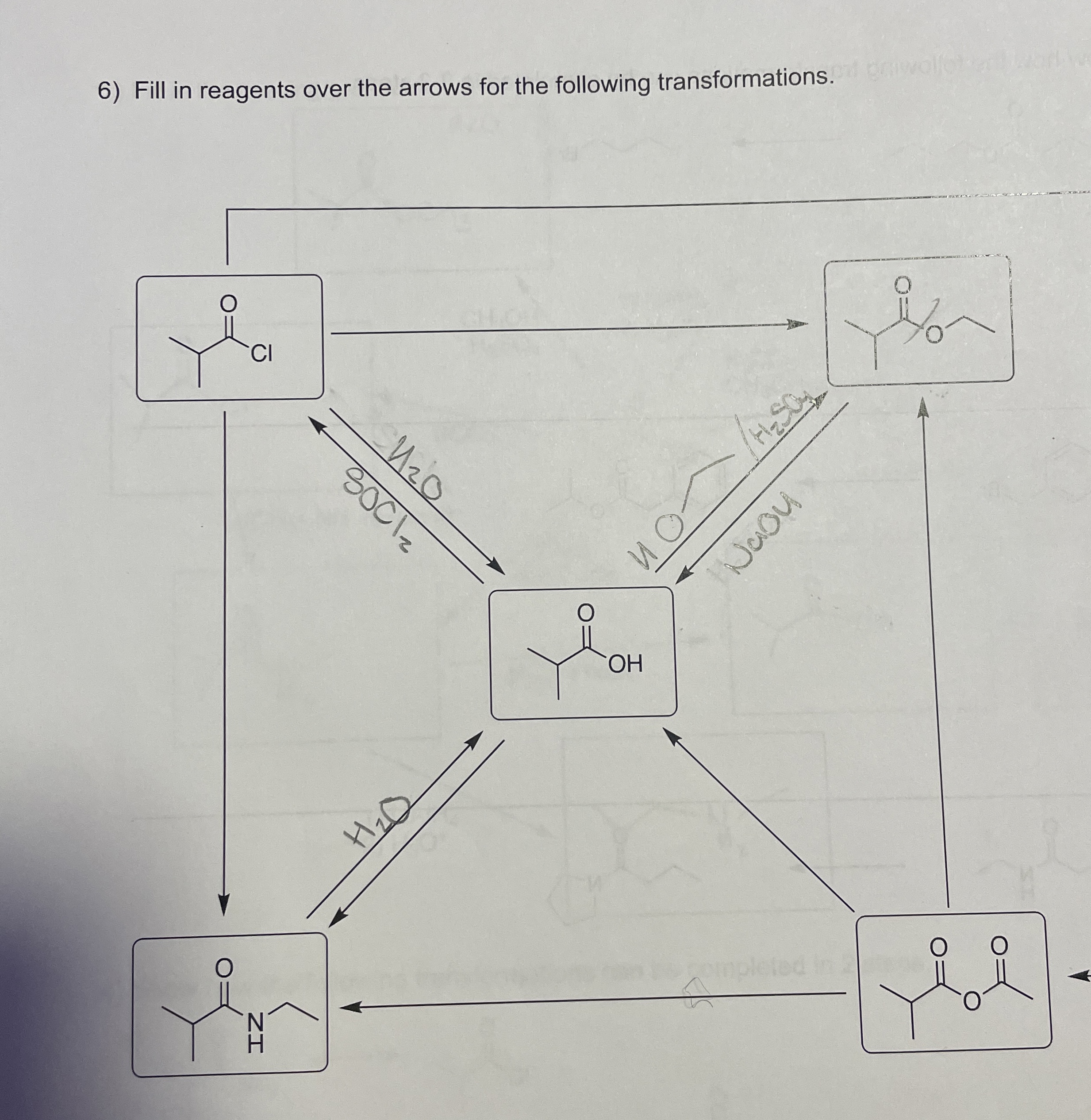 Solved Fill in reagents over the arrows for the following | Chegg.com