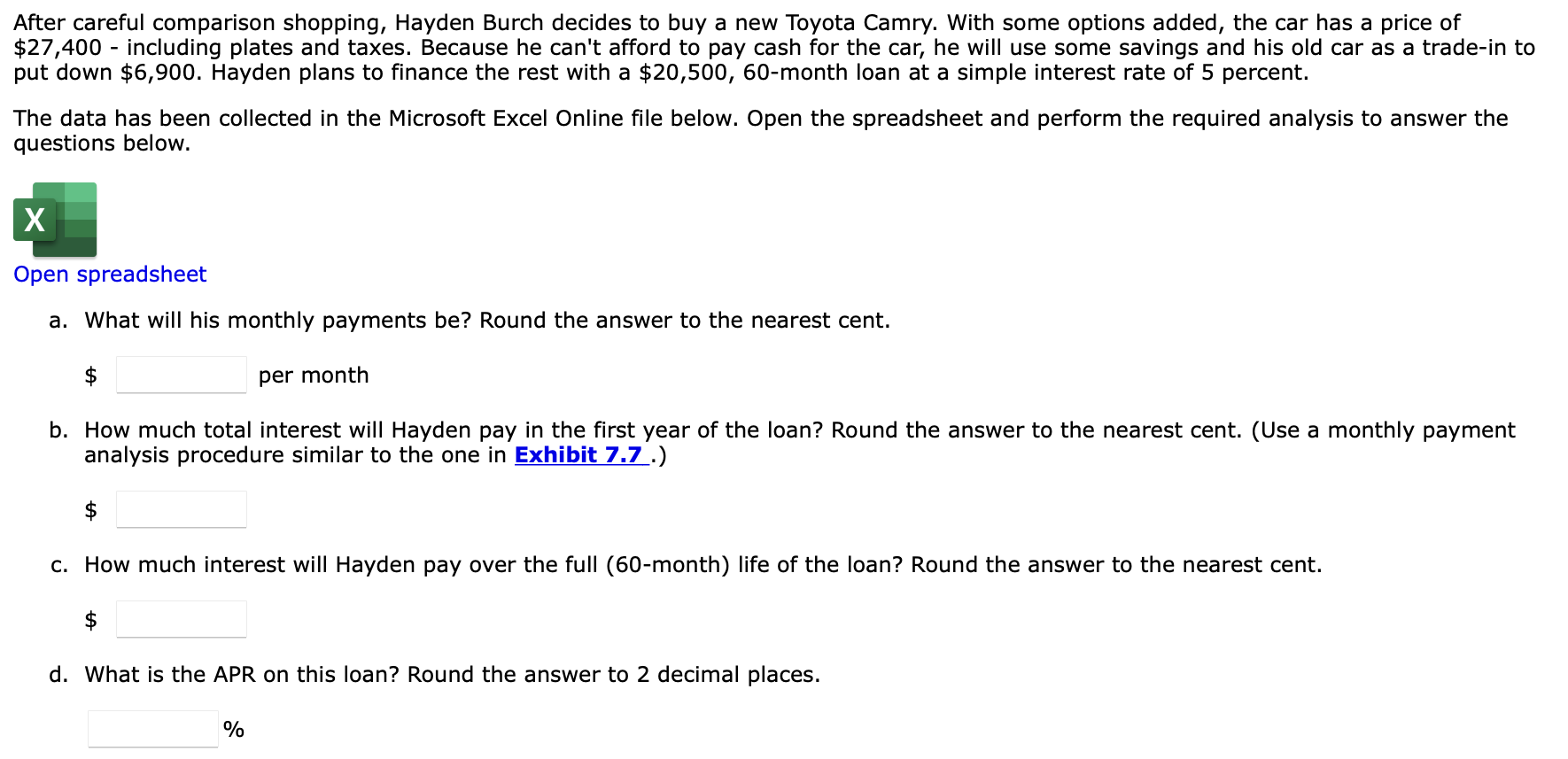 Solved After careful comparison shopping, Hayden Burch | Chegg.com