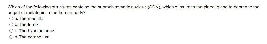 Solved Which of the following structures contains the | Chegg.com