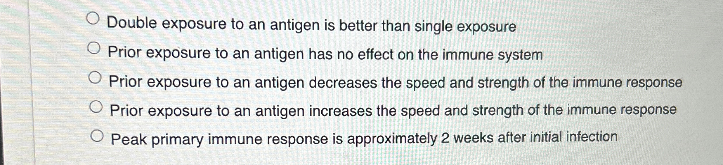Solved Double exposure to an antigen is better than single | Chegg.com