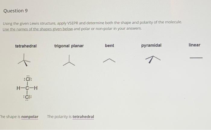 Solved Using the given Lewis structure, apply VSEPR and | Chegg.com