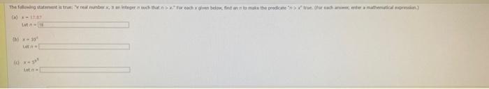 Solved The following statement is true: "Vreal number x, 3 | Chegg.com