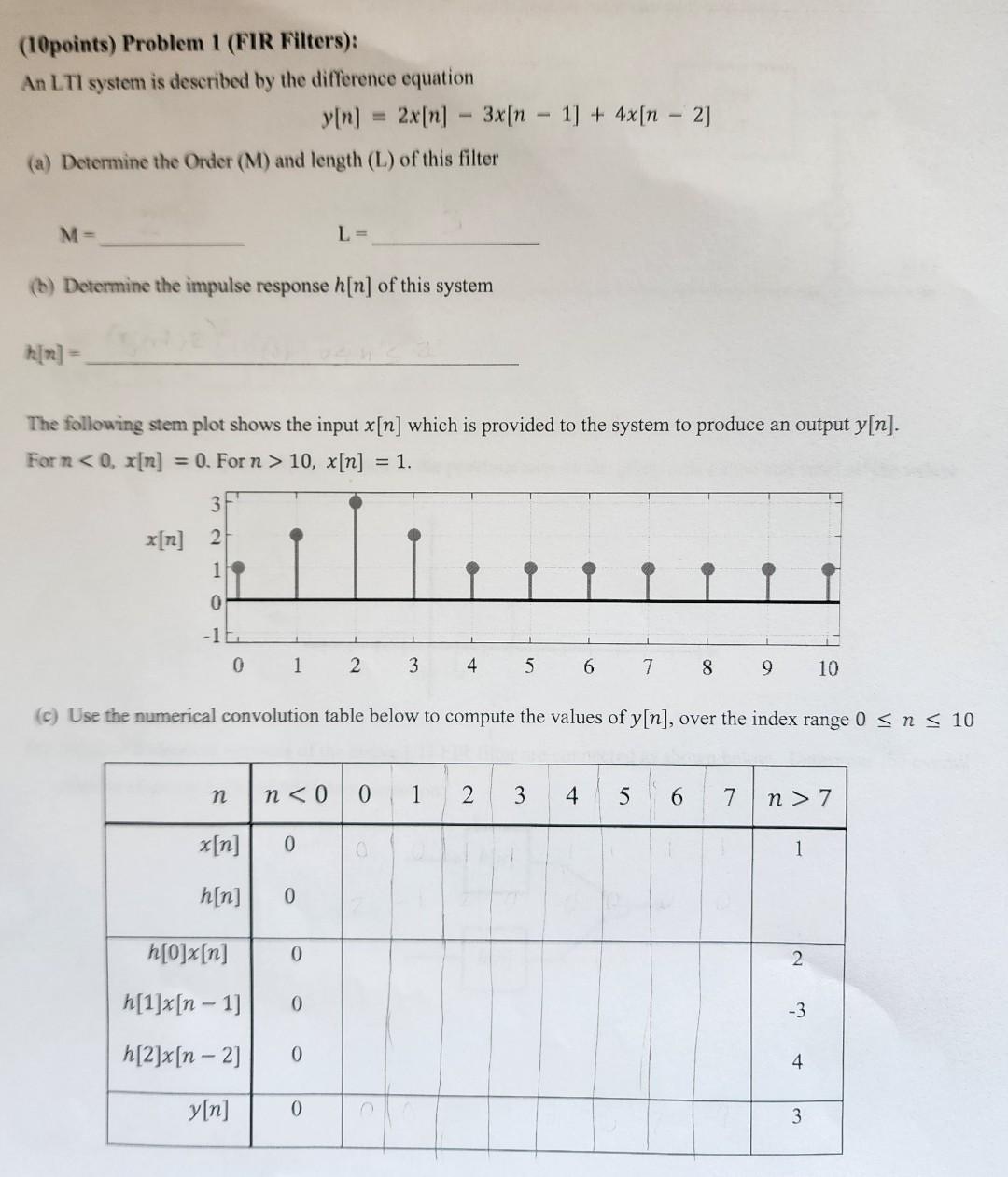 An LTI system is described by the difference equation | Chegg.com
