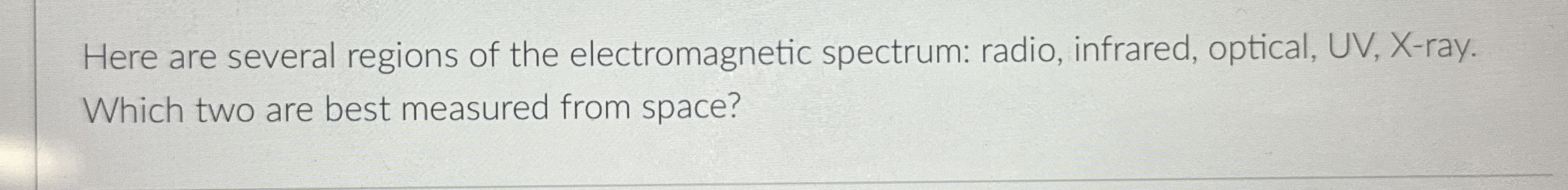 Solved Here are several regions of the electromagnetic | Chegg.com