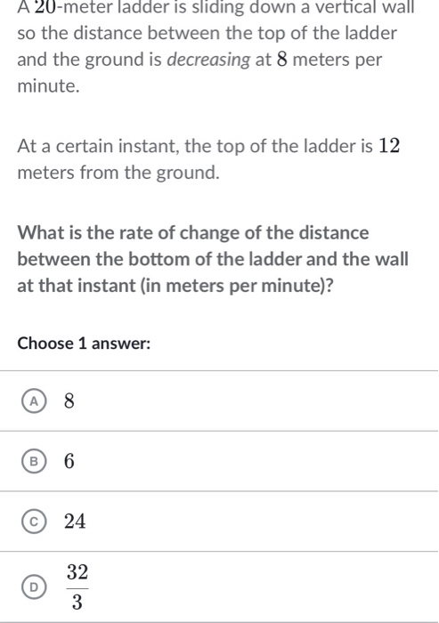 Solved A 20-meter ladder is sliding down a vertical wall so | Chegg.com