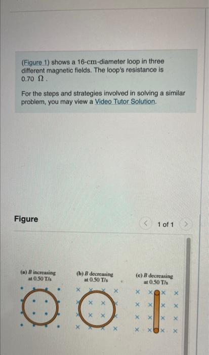 Solved (Figure 1) shows a 16-cm-diameter loop in three | Chegg.com