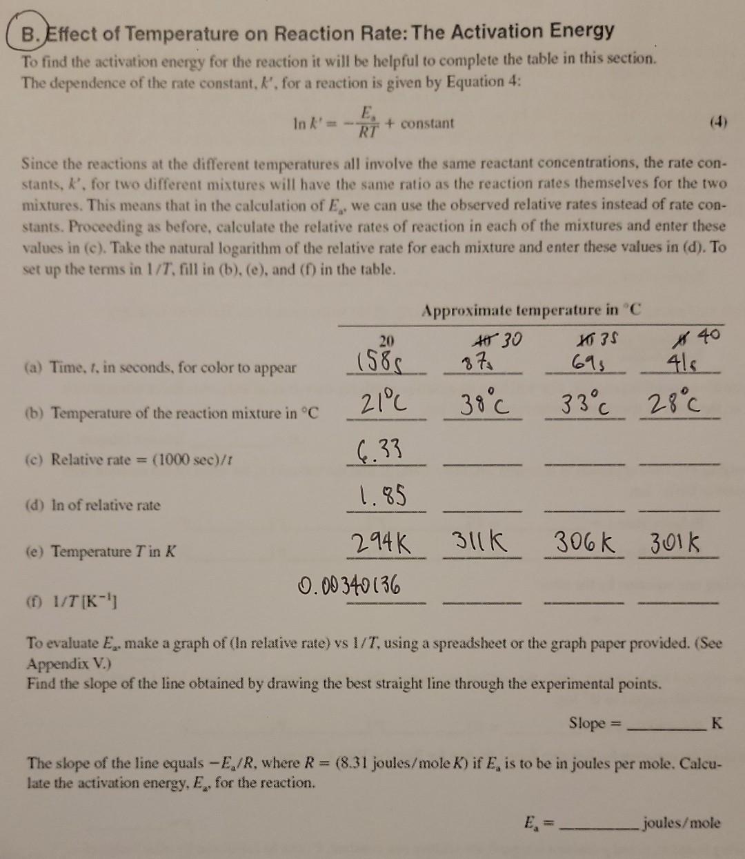 Solved Name Section Experiment 21 Data and Calculations: | Chegg.com