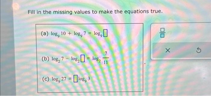Solved Fill in the missing values to make the equations | Chegg.com