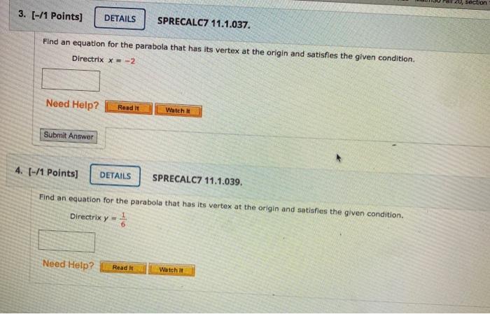Solved 20, Section 3. [-11 Points) DETAILS SPRECALC7 | Chegg.com