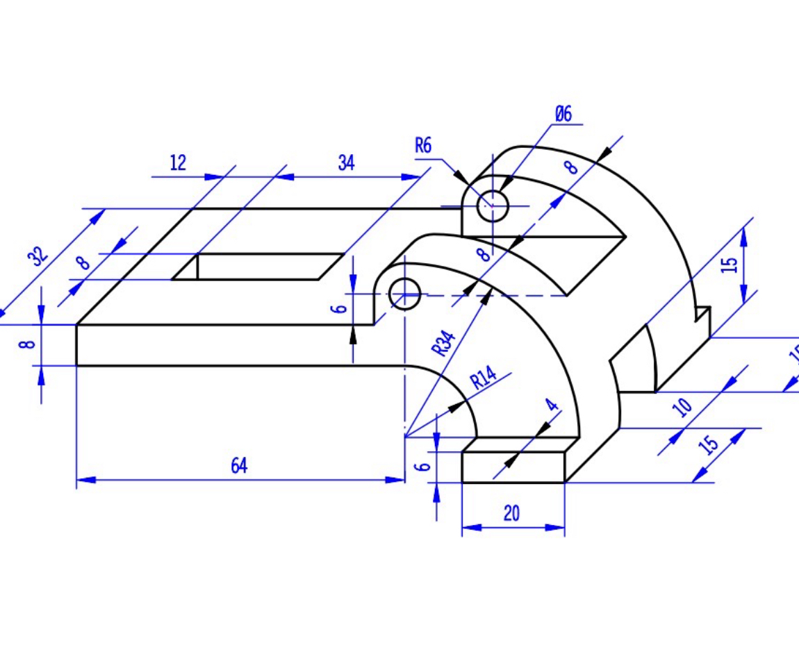 Solved first angle projection on autocad and front view full | Chegg.com