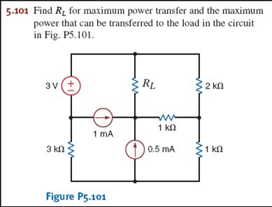 Solved Find RL for maximum power transfer and the maximum | Chegg.com