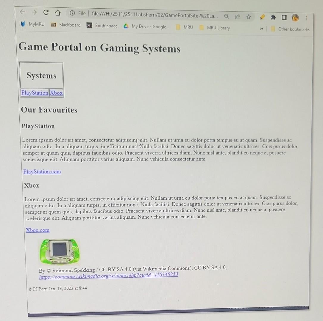 Solved Download the GamePortalSite.zip archive provided for | Chegg.com