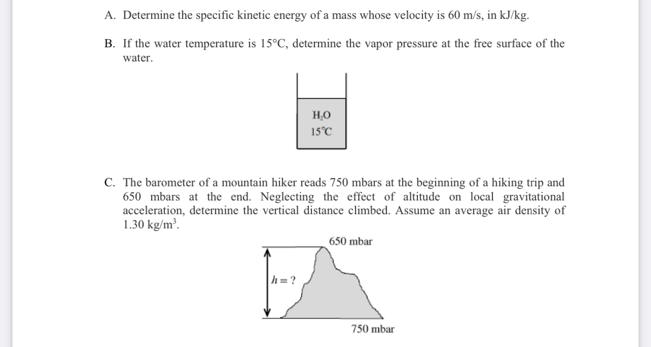 Solved A. ﻿Determine the specific kinetic energy of a mass | Chegg.com