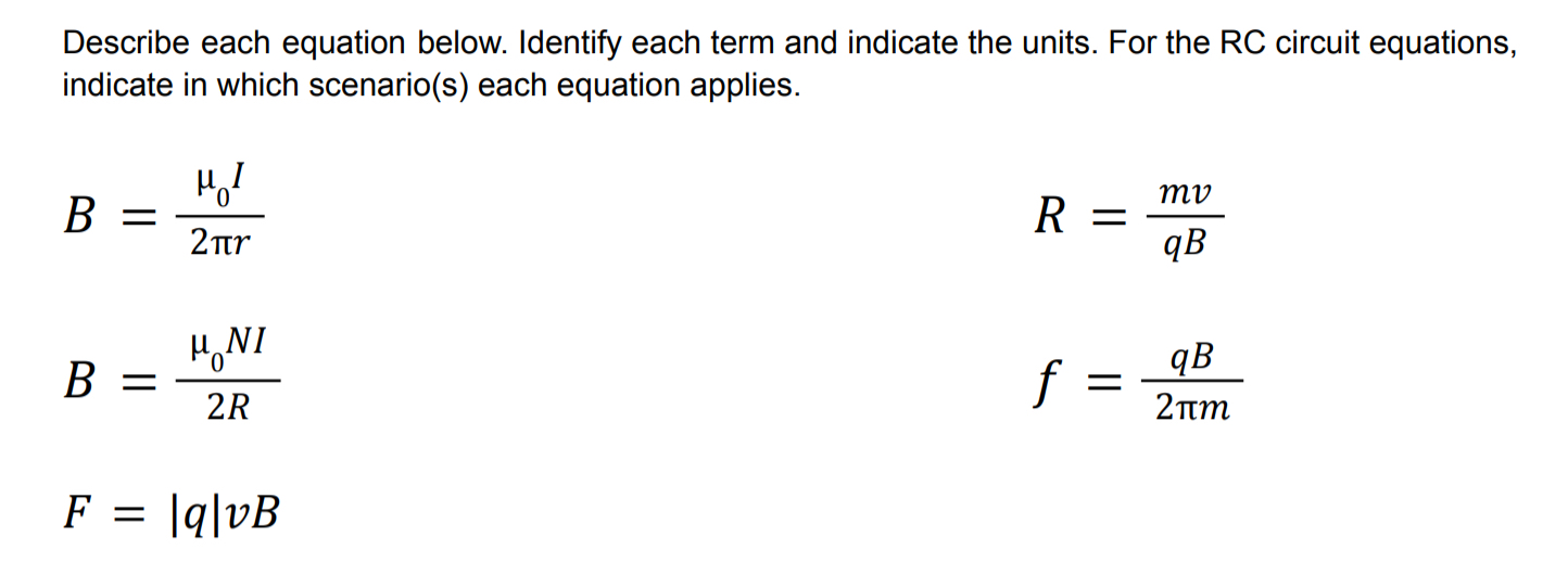Solved Describe each equation below. Identify each term and | Chegg.com