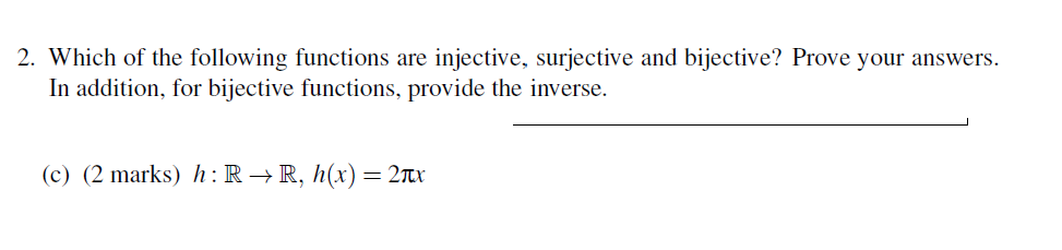Solved Which of the following functions are injective, | Chegg.com