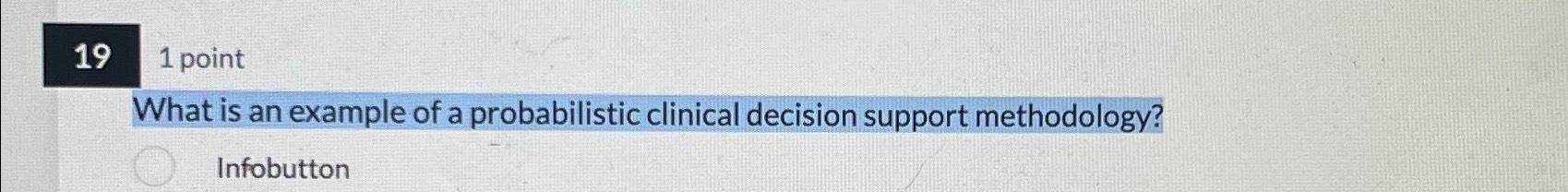 Solved 191 ﻿pointWhat is an example of a probabilistic | Chegg.com