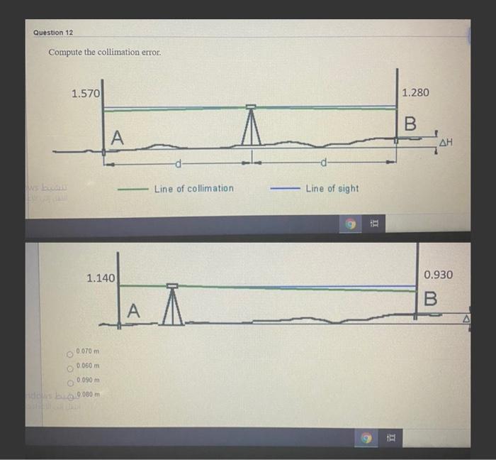 Solved Question 12 Compute the collimation error. 1.570 | Chegg.com