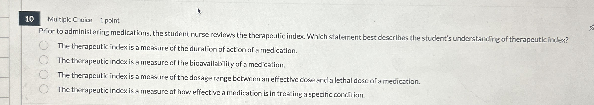 Solved 10Multiple Choice 1 ﻿pointPrior to administering | Chegg.com