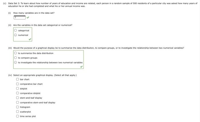 Solved For each of the five data sets described, answer the | Chegg.com