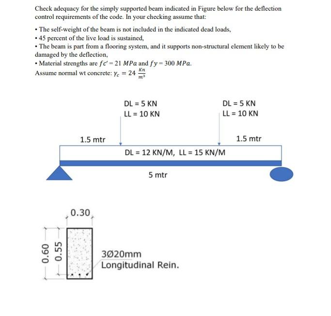 Solved Reinforcement Concrete Design deflection solve the | Chegg.com