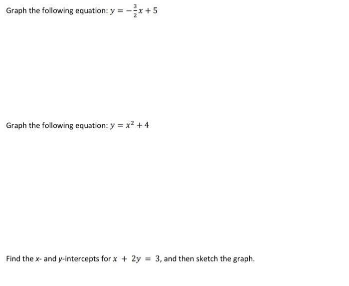 Solved Graph the following equation: y=−23x+5 Graph the | Chegg.com