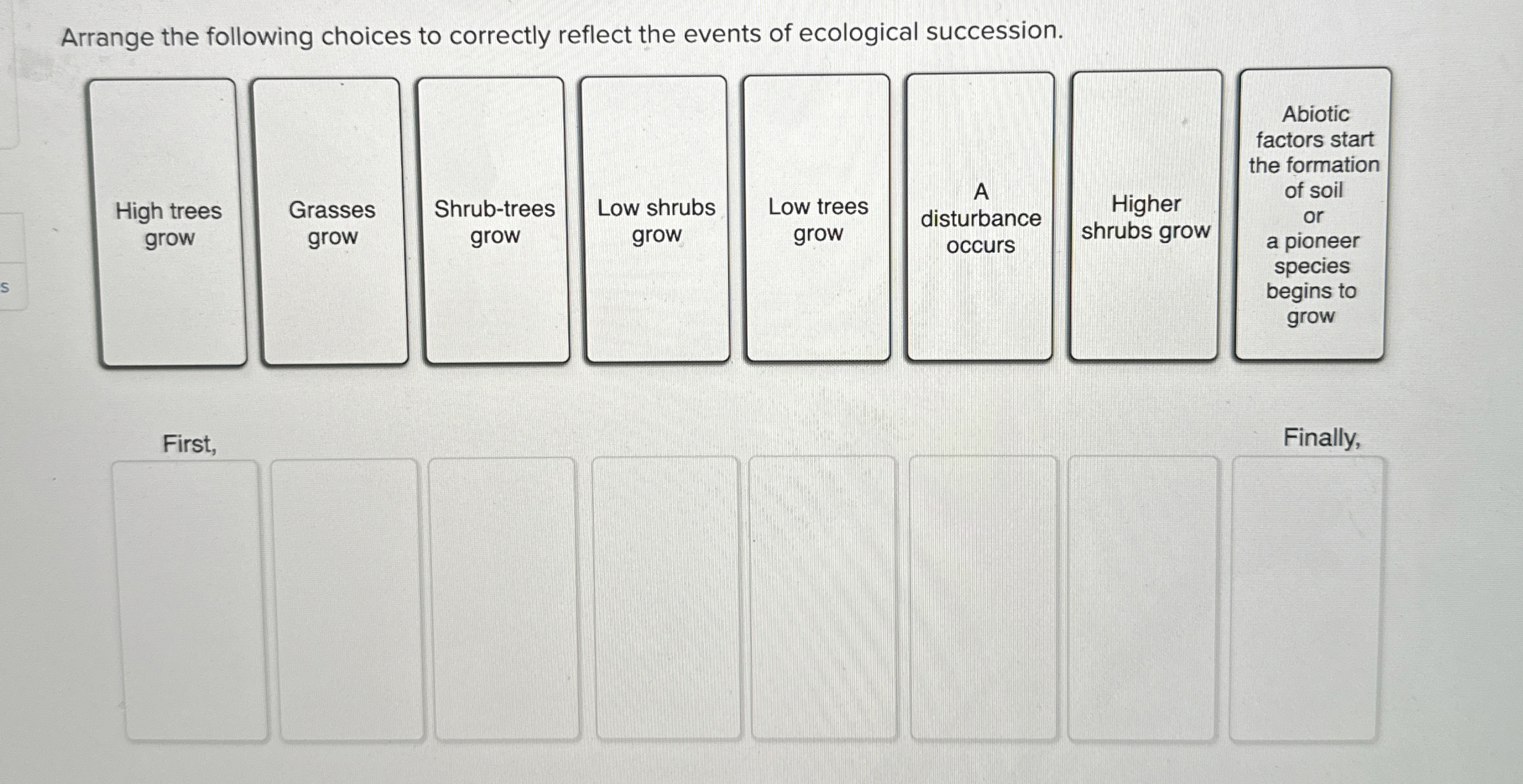 Solved Arrange the following choices to correctly reflect | Chegg.com