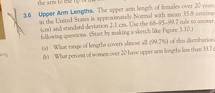 Solved the arm to the 3.6 Upper Arm Lengths. The upper arm | Chegg.com