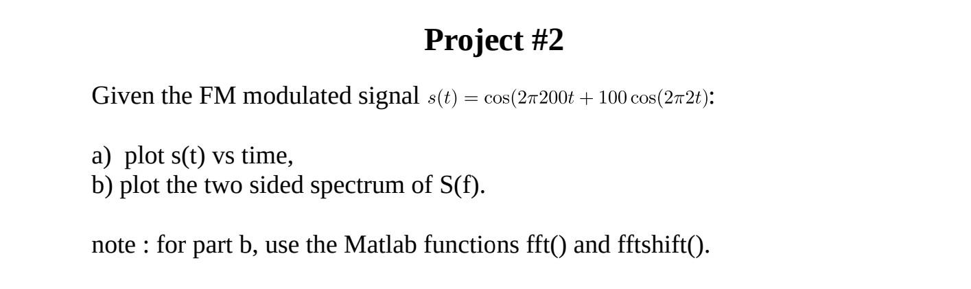 Solved Given the FM modulated signal | Chegg.com