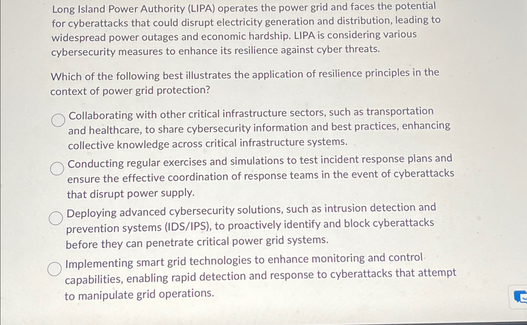 Solved Long Island Power Authority (LIPA) ﻿operates the | Chegg.com