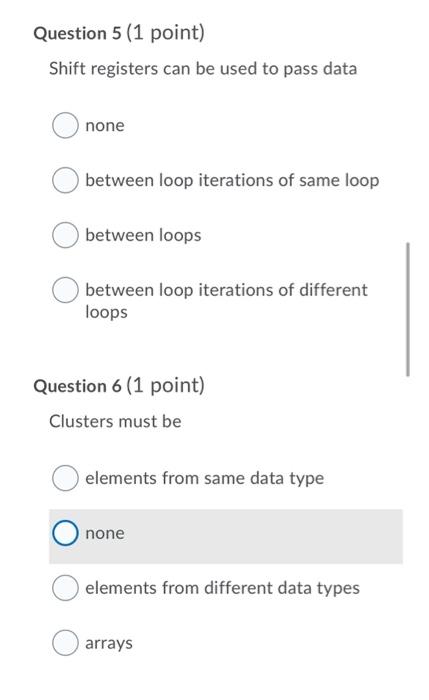 Solved Question 5 (1 point) Shift registers can be used to | Chegg.com