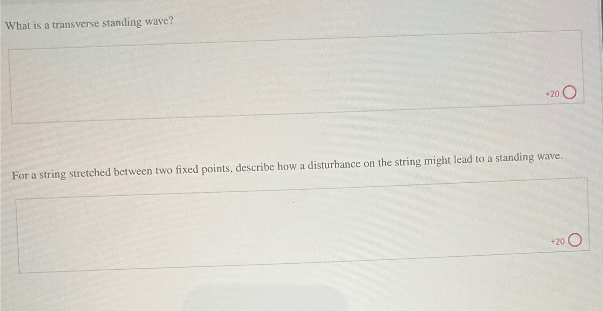 Solved What is a transverse standing wave?+20For a string | Chegg.com