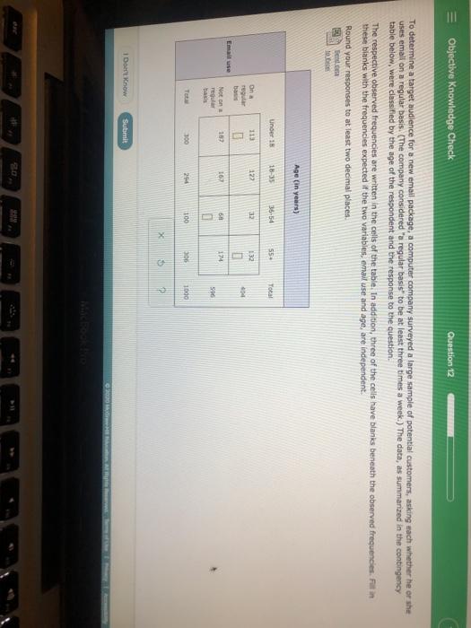 Solved = Objective Knowledge Check Question 12 To determine | Chegg.com