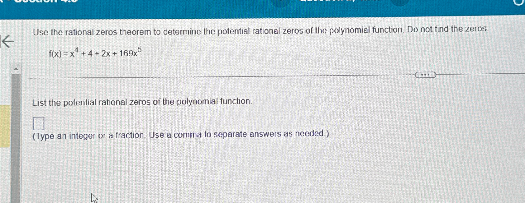 Solved Use the rational zeros theorem to determine the | Chegg.com