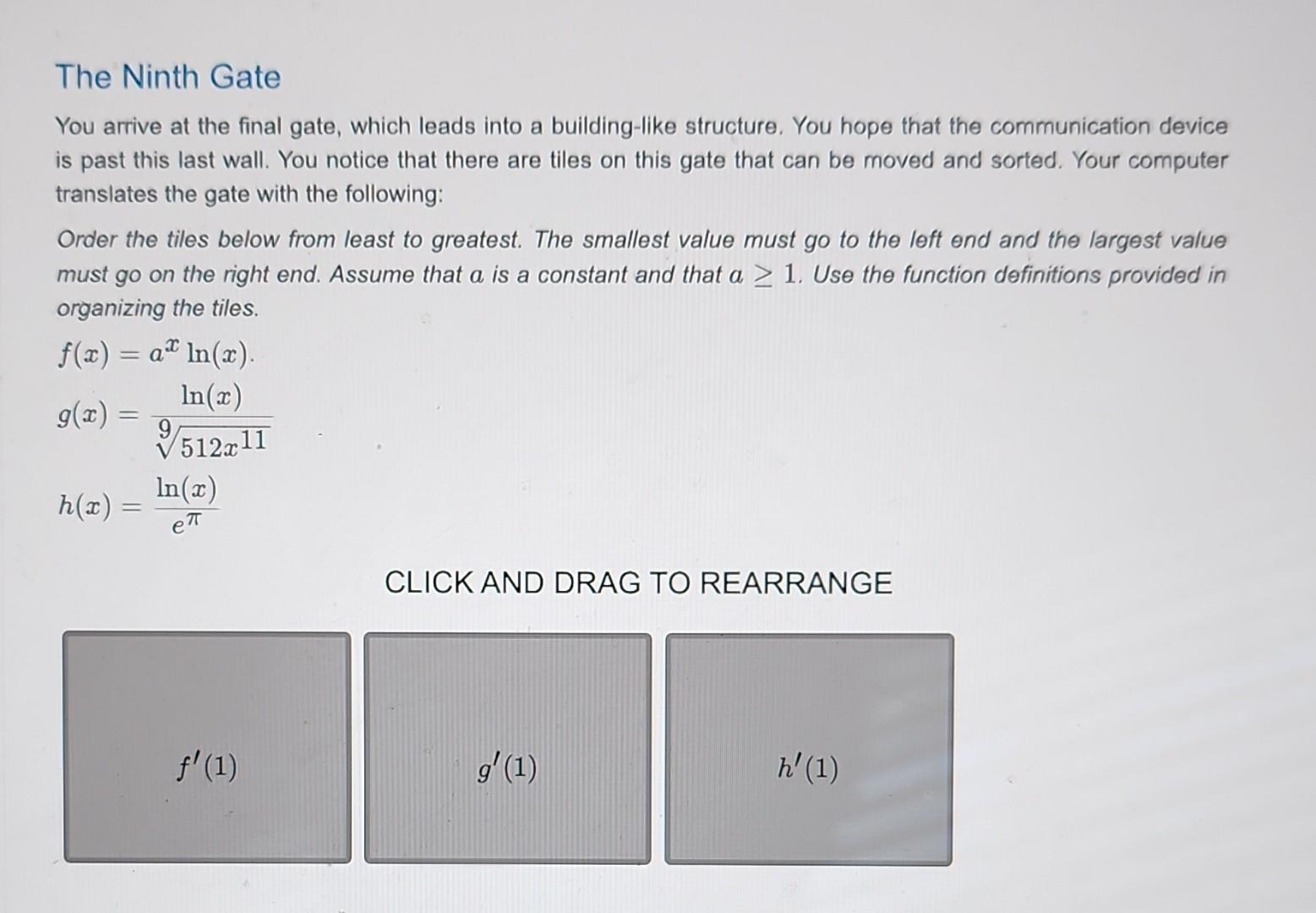 Solved The Ninth Gate You arrive at the final gate, which | Chegg.com