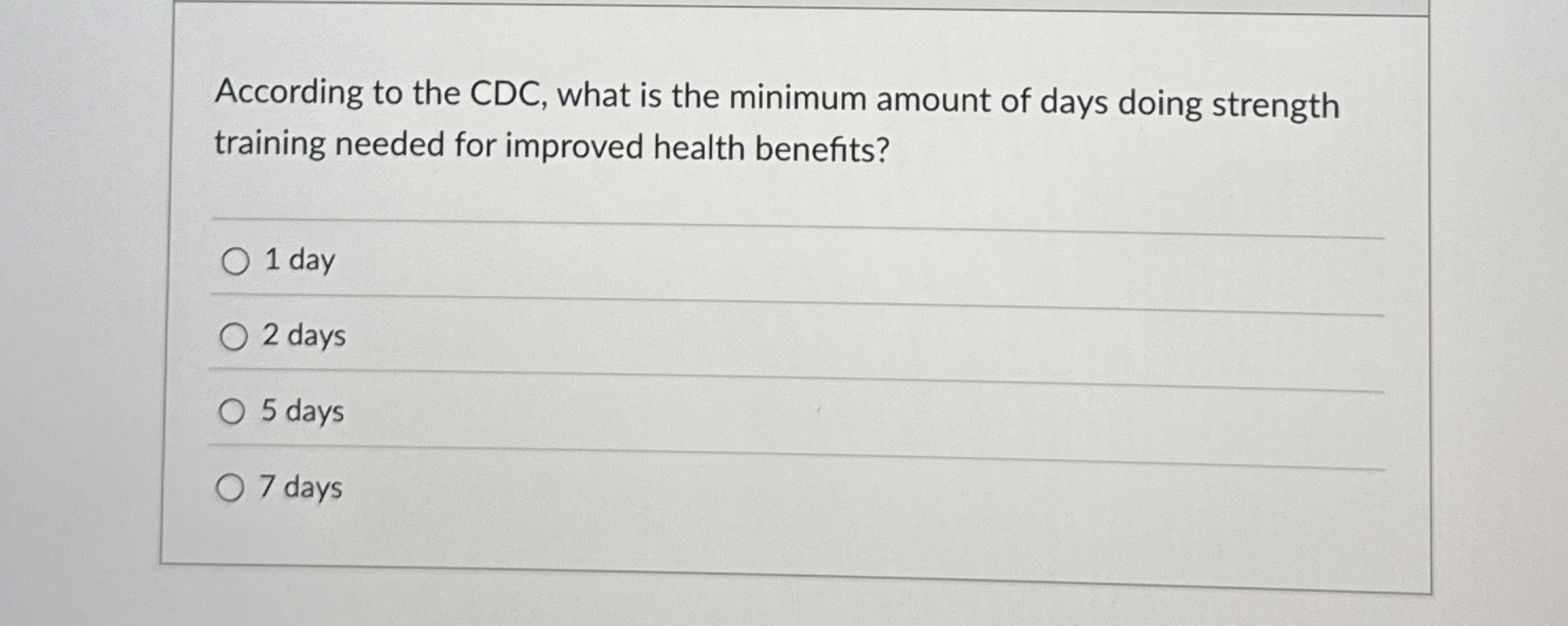 According to the CDC, ﻿what is the minimum amount of | Chegg.com