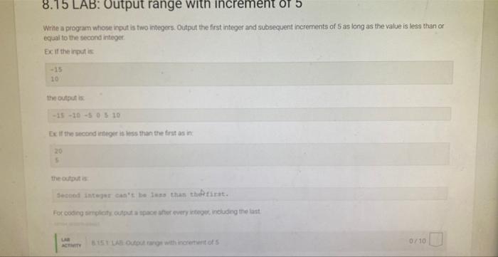 Solved Write A Program Whose Input Is Two Integers Output