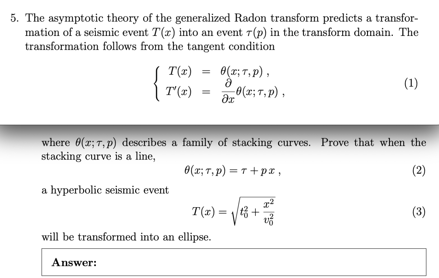 Solved The asymptotic theory of the generalized Radon | Chegg.com